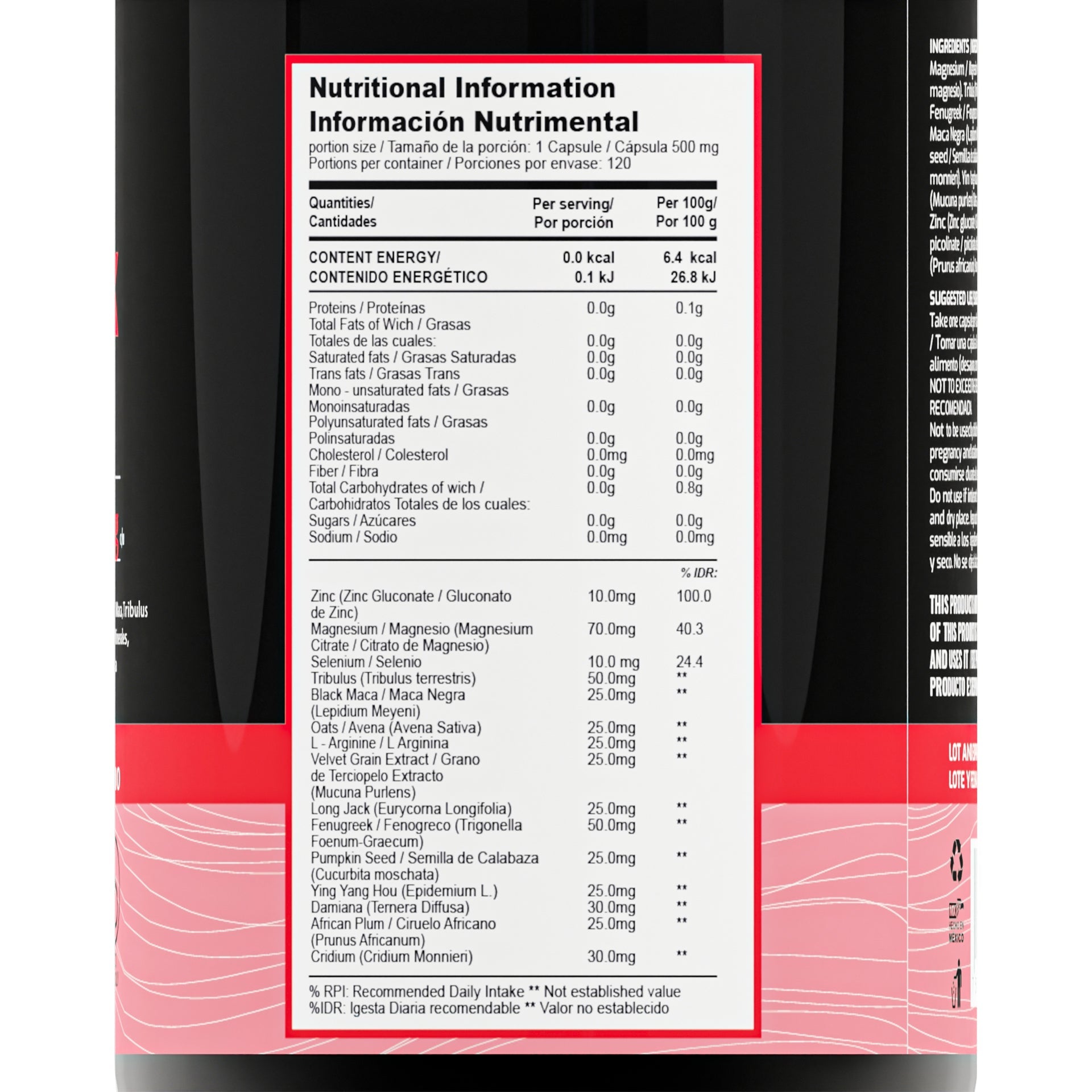 VITA RX TESTO 500MG - MAGNESIO, TRIBULUS, MACA NEGRA