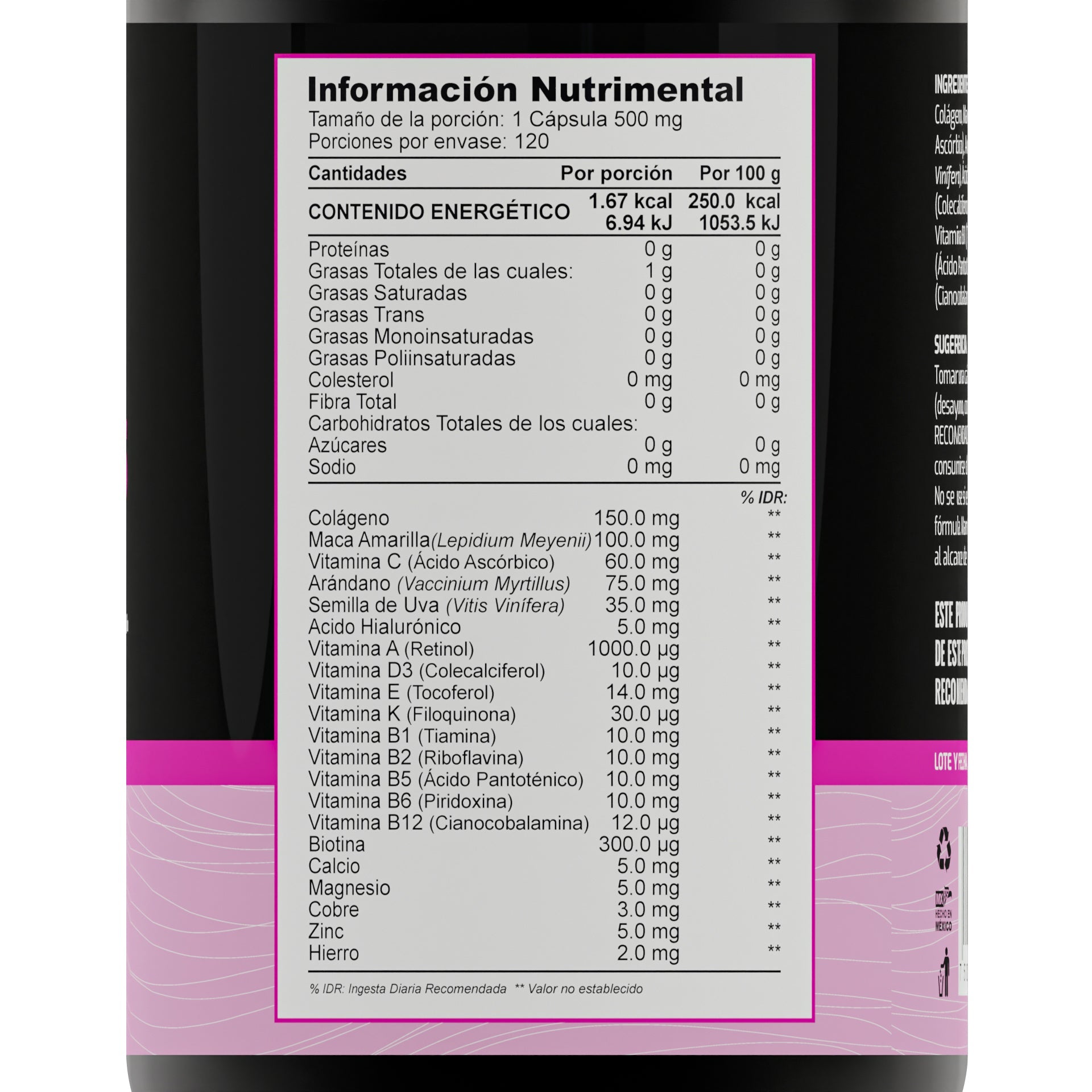 Suplemento VITA RX para mujeres - 500mg - Con Vitamina E – ZenNaturaMX