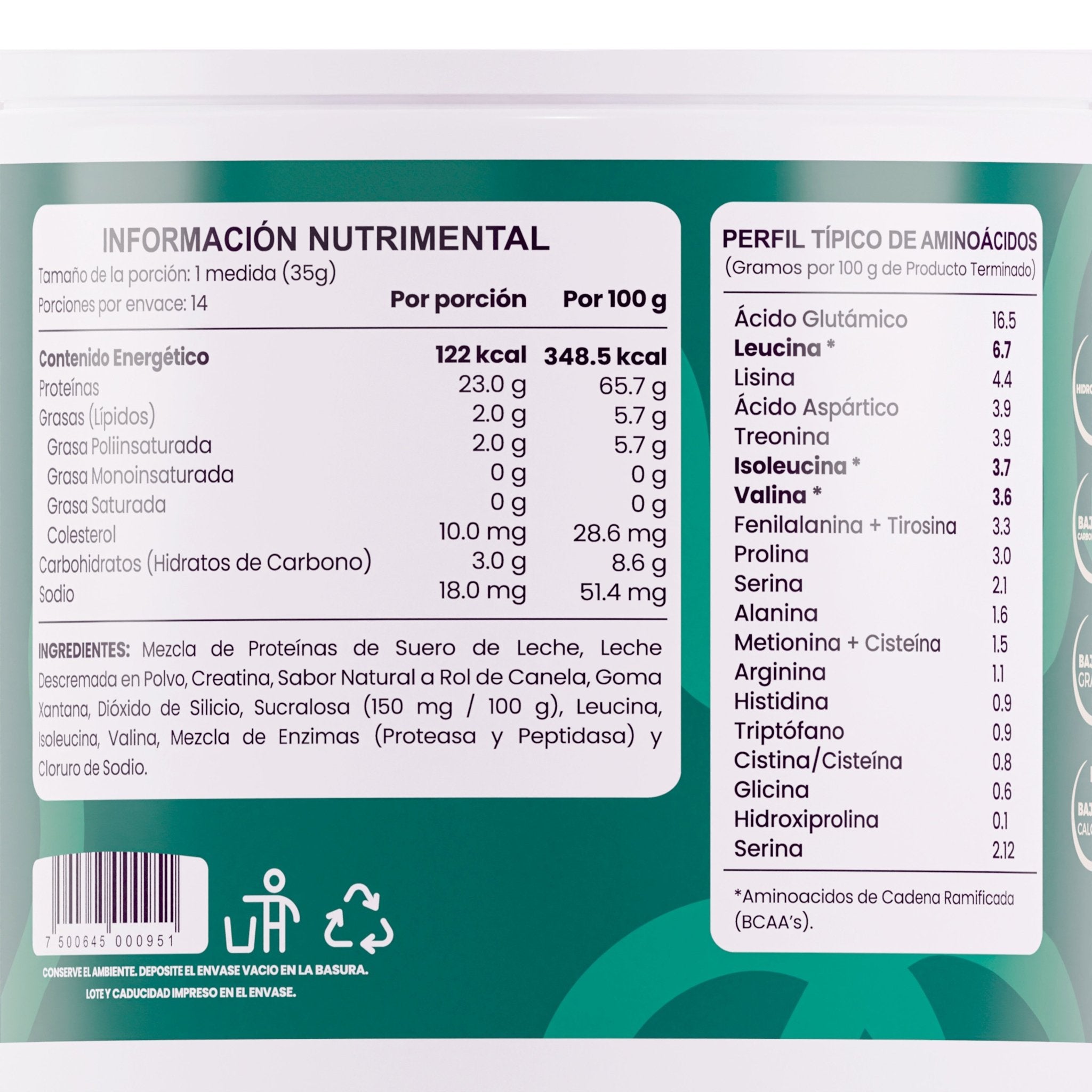 PROTEINA HIDROLIZADA | 500G WHEY PROTEIN ROL DE CANELA